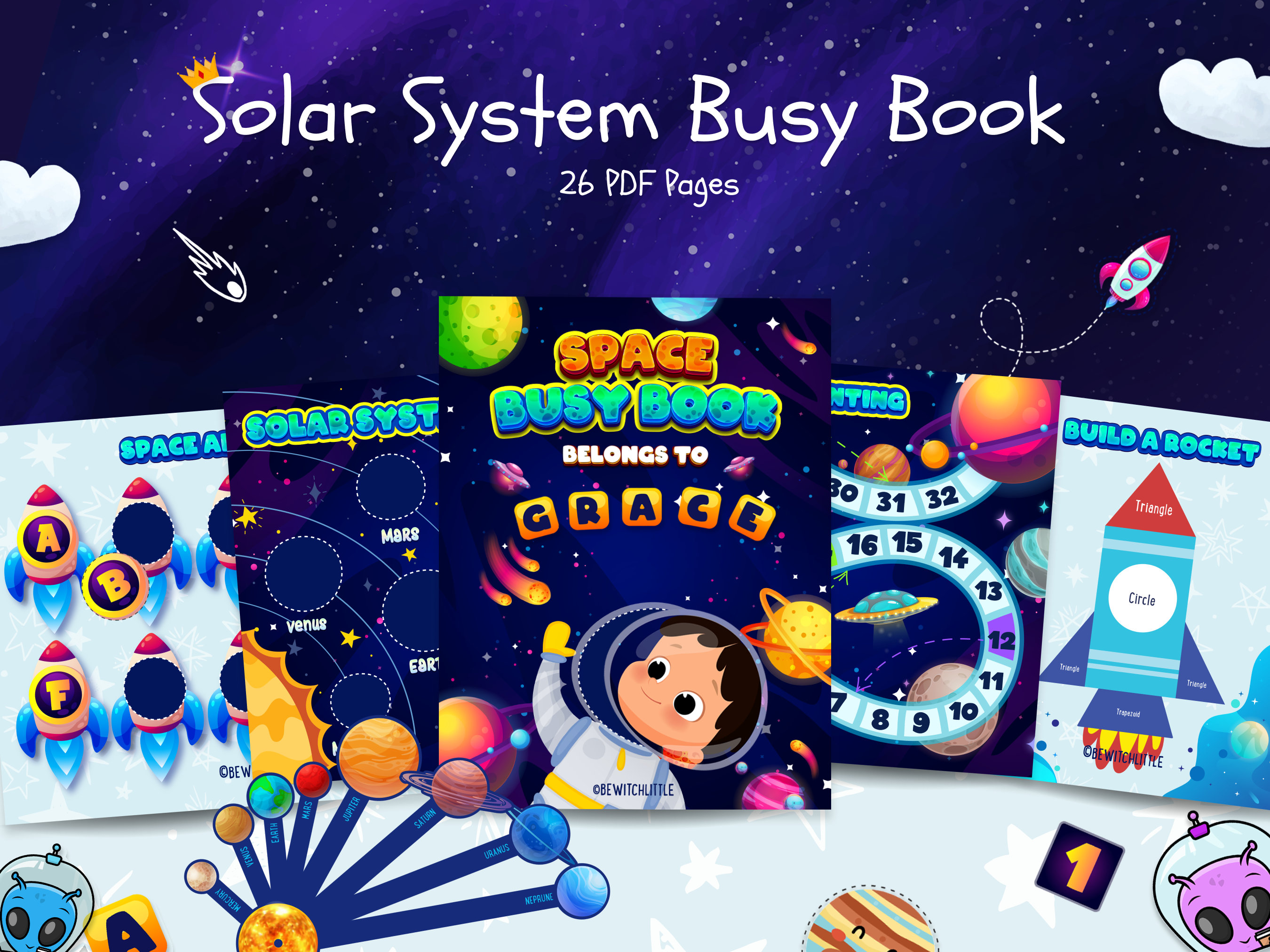 Solar System Busy Book Printable Quiet Book Learning Binder With Solar ...