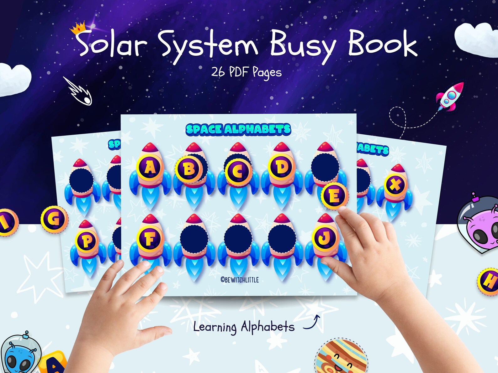 Solar System Busy Book Printable - Quiet Book Learning Binder With ...