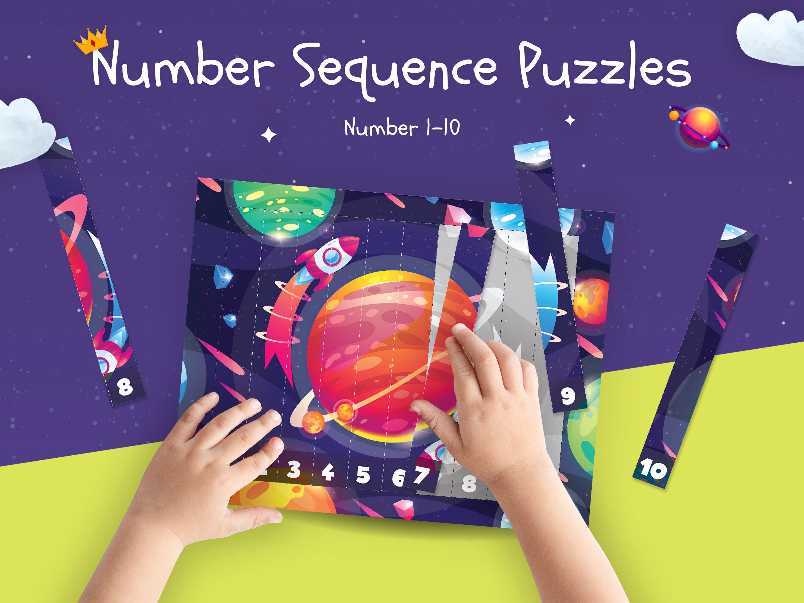 Solar System Space Puzzles Number Sequence 10 Puzzles 1-100 Printable ...