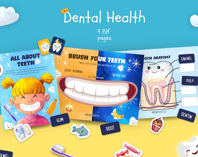 Dental Health Preschool Printable Activity Kids Anatomy Learning Binder ...