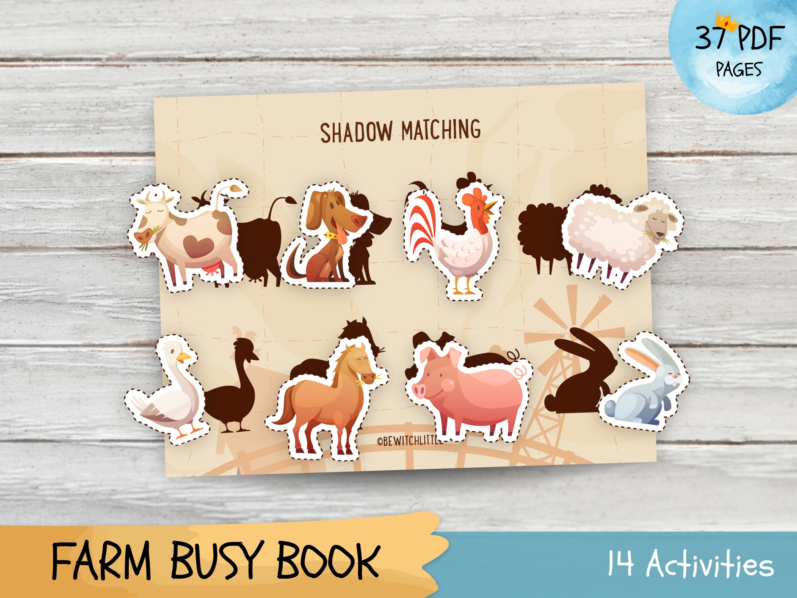 Farm Animal Busy Book Printable Quiet Book for 3 Year Olds Montessori ...