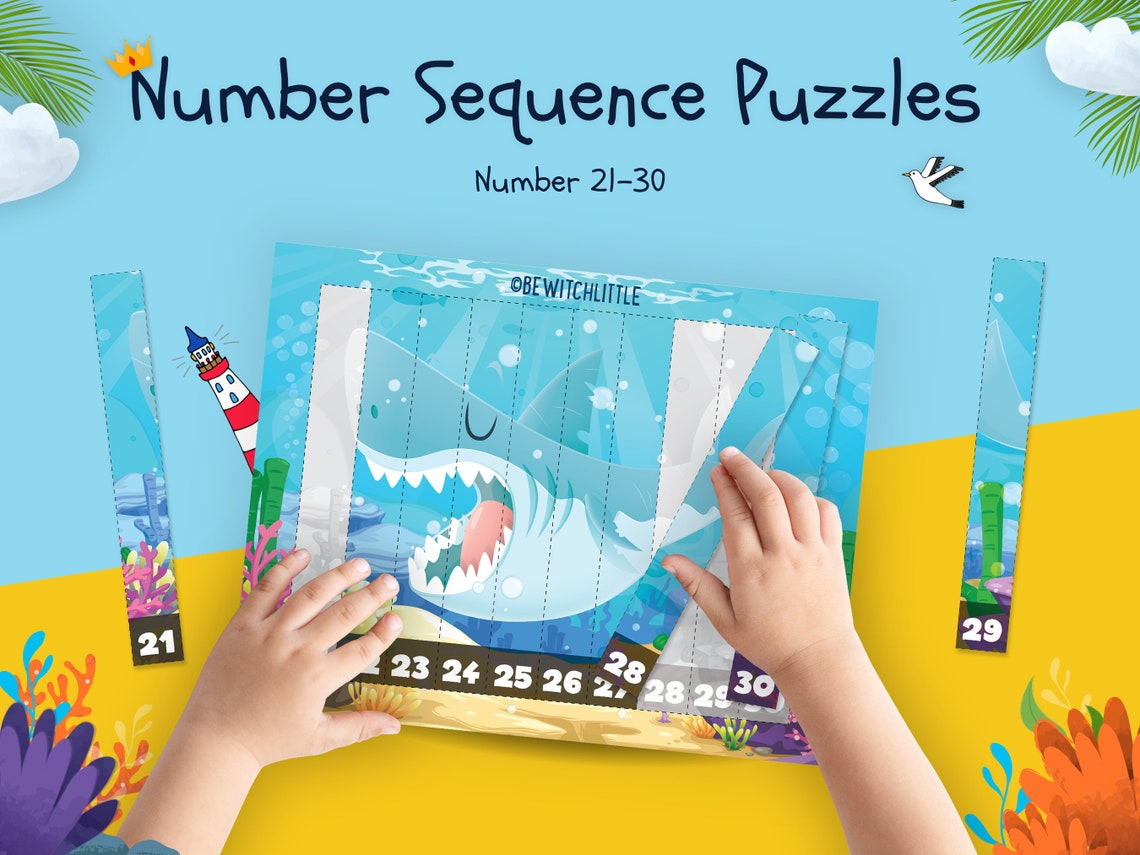 Sea Creatures Puzzle Number Sequence 1-100 Puzzle Printable Montessori ...