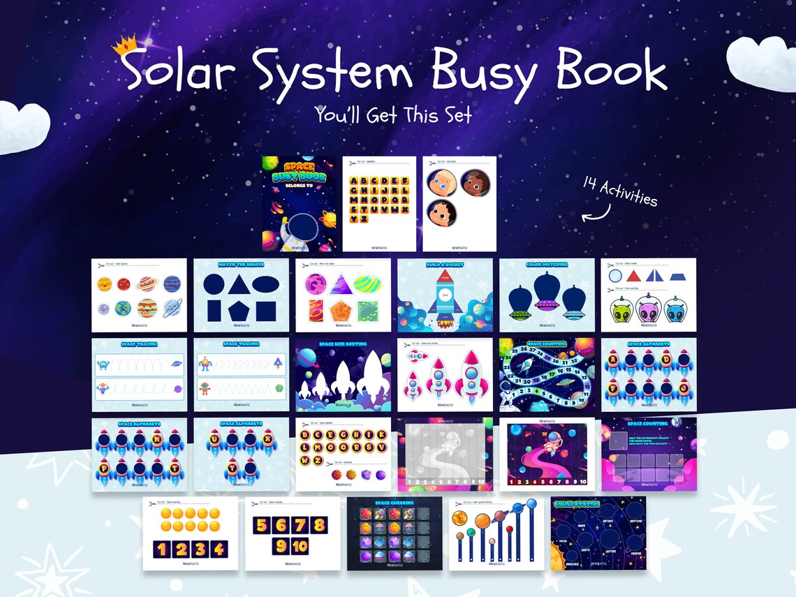 Solar System Busy Book Printable Quiet Book Learning Binder With Solar ...