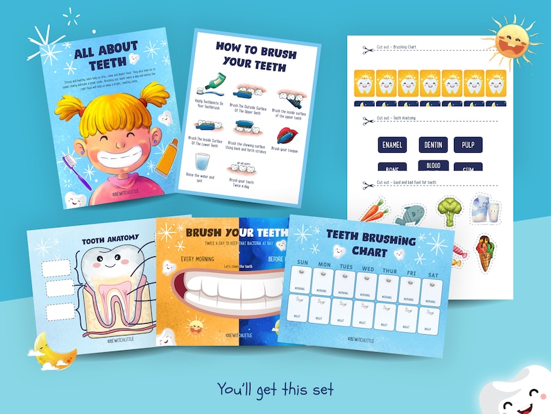 Dental Health Preschool Toddler Activity Printable Montessori Materials ...