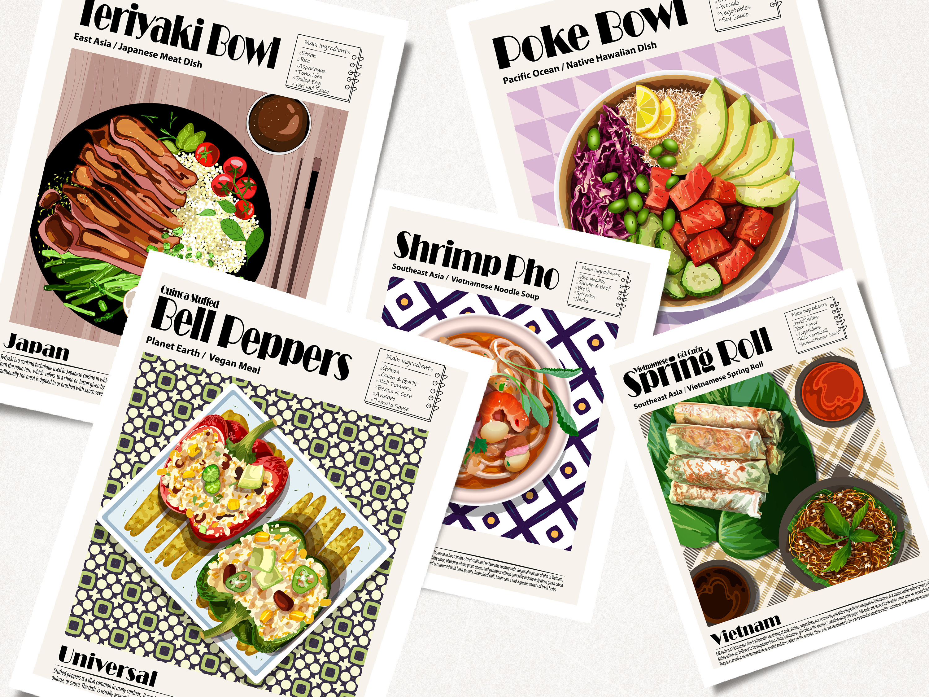 Food Art Prints, World Cuisine Posters, Kitchen Wall Decor, Food ...