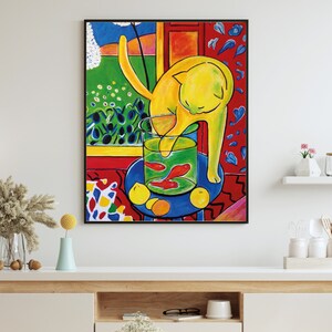 Henri Matisse, the Cat With Red Fish, Vintage Retro Exhibition Poster ...
