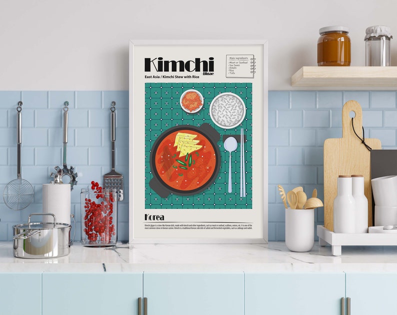 Food Art Prints, World Cuisine Posters, Kitchen Wall Decor, Food ...