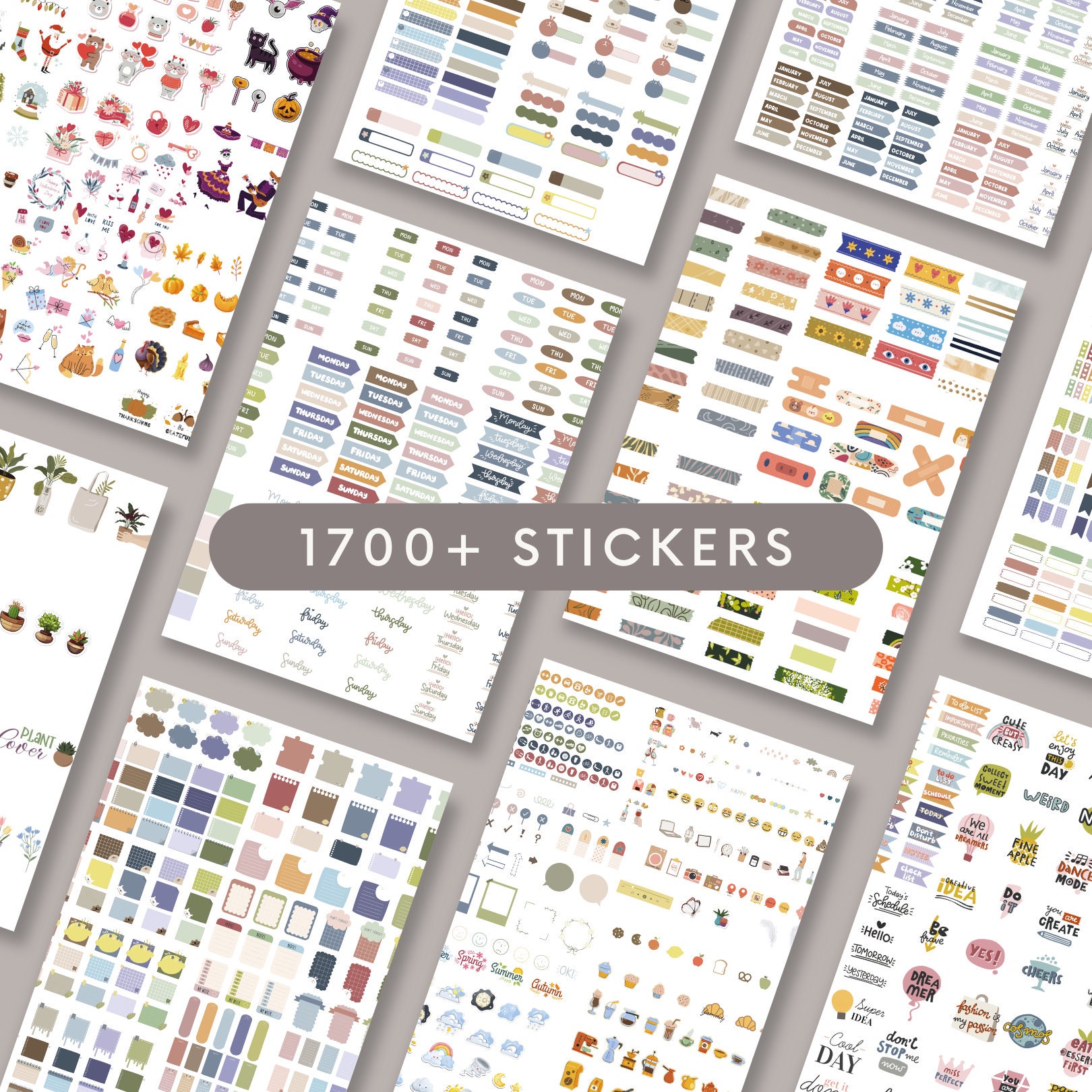 Digital Stickers Pack, Goodnotes Stickers, Student Notebook, Washi ...
