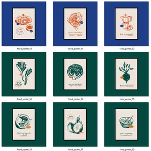 Printable Food and Beverage Posters Set of 80 Quotes, Desserts, Street ...