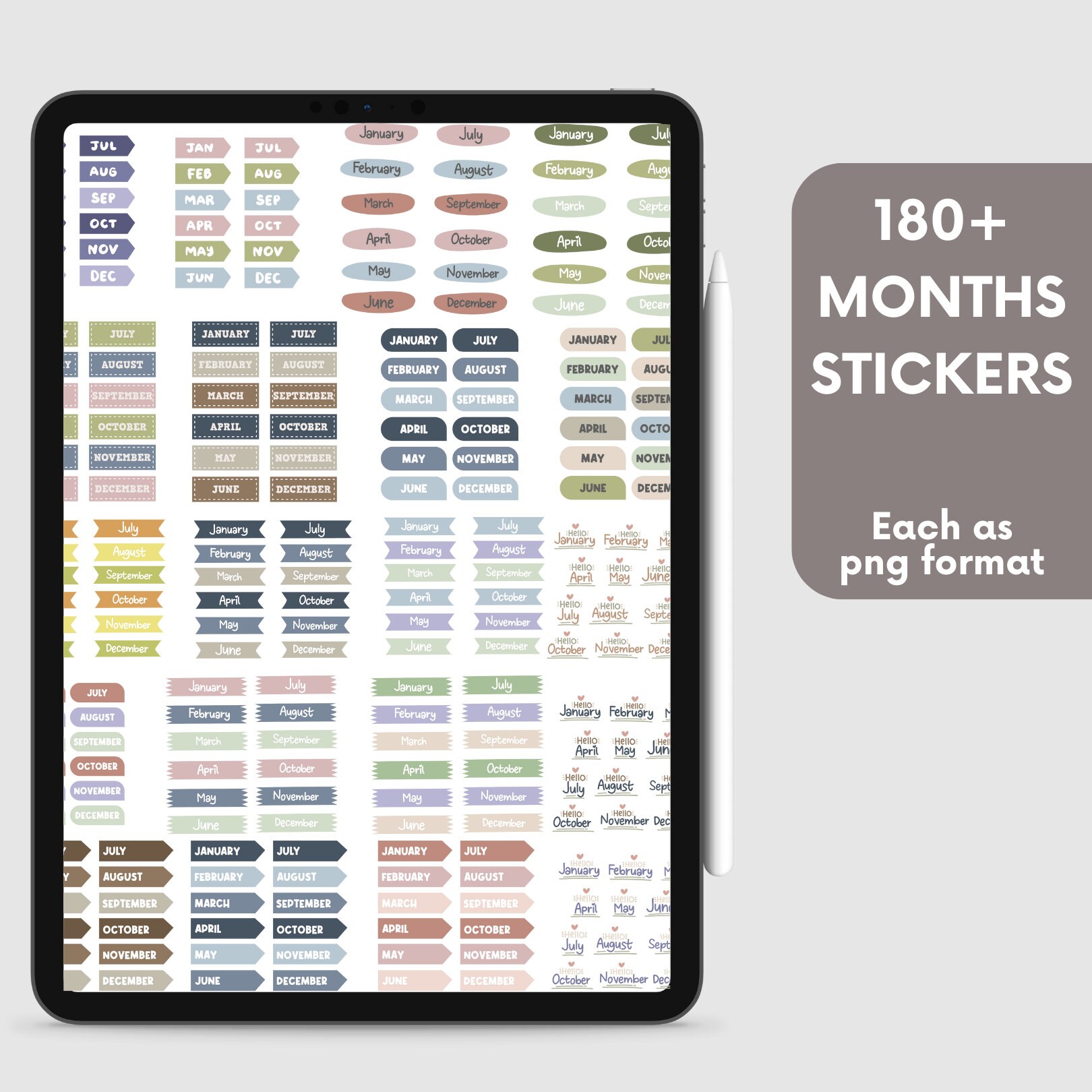 Digital Stickers Pack, Goodnotes Stickers, Student Notebook, Washi ...