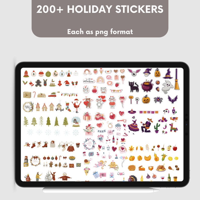 Digital Planner Stickers, 1700+ Goodnotes Stickers, for Notebooks (PNG ...