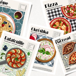 Food Art Prints, World Cuisine Posters, Kitchen Wall Decor, Food ...