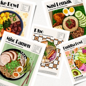Food Posters Set of 28, Food Wall Art, Printable Traditional Foods ...
