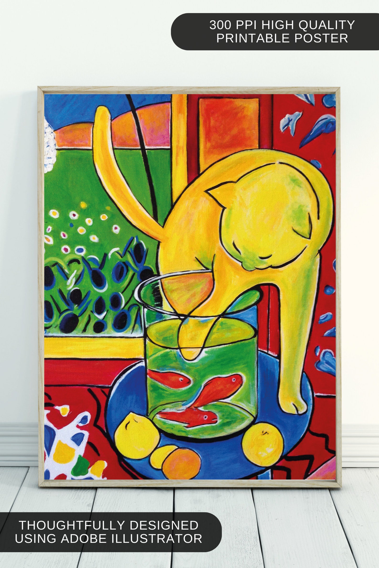 Henri Matisse, the Cat With Red Fish, Vintage Retro Exhibition Poster ...