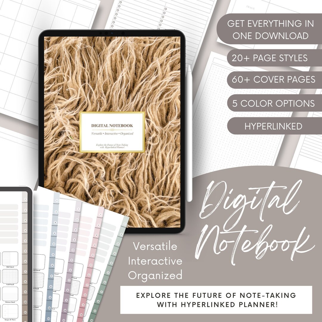 Hyperlinked Digital Notebook, 20+ Page Styles, Journal (digital ...