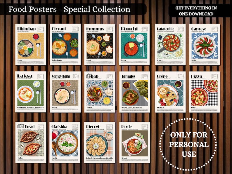 Food Art Prints, World Cuisine Posters, Kitchen Wall Decor, Food ...