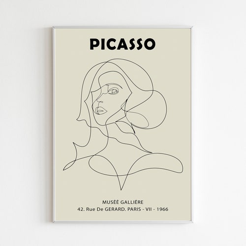 Pablo Picasso Exhibition Line Art Picasso Print Picasso - Etsy