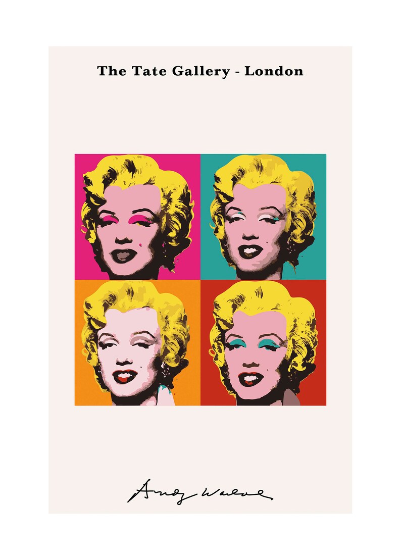 Marilyn Monroe Poster Andy Warhol Pop Art Poster Museum - Etsy