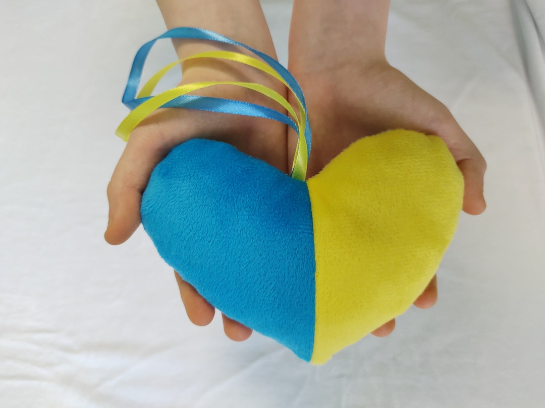 Custom Plush, Plush Heart of Ukraine, Ukraine Flag, Blue and Yellow, I ...