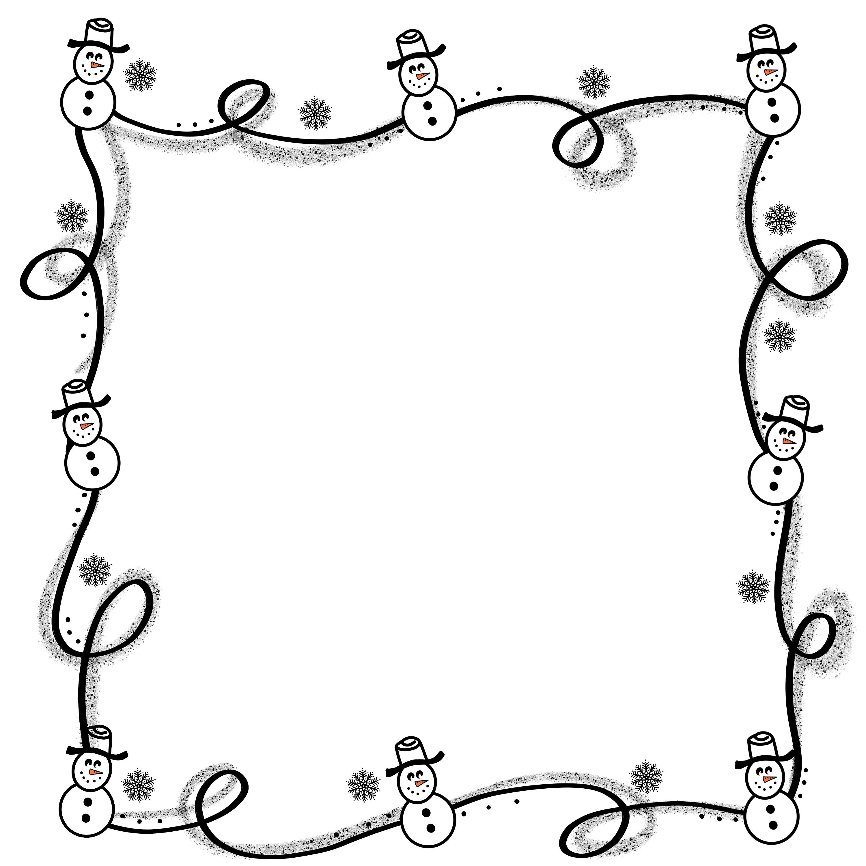 2 Designs: Christmas & Snowman Border - Etsy