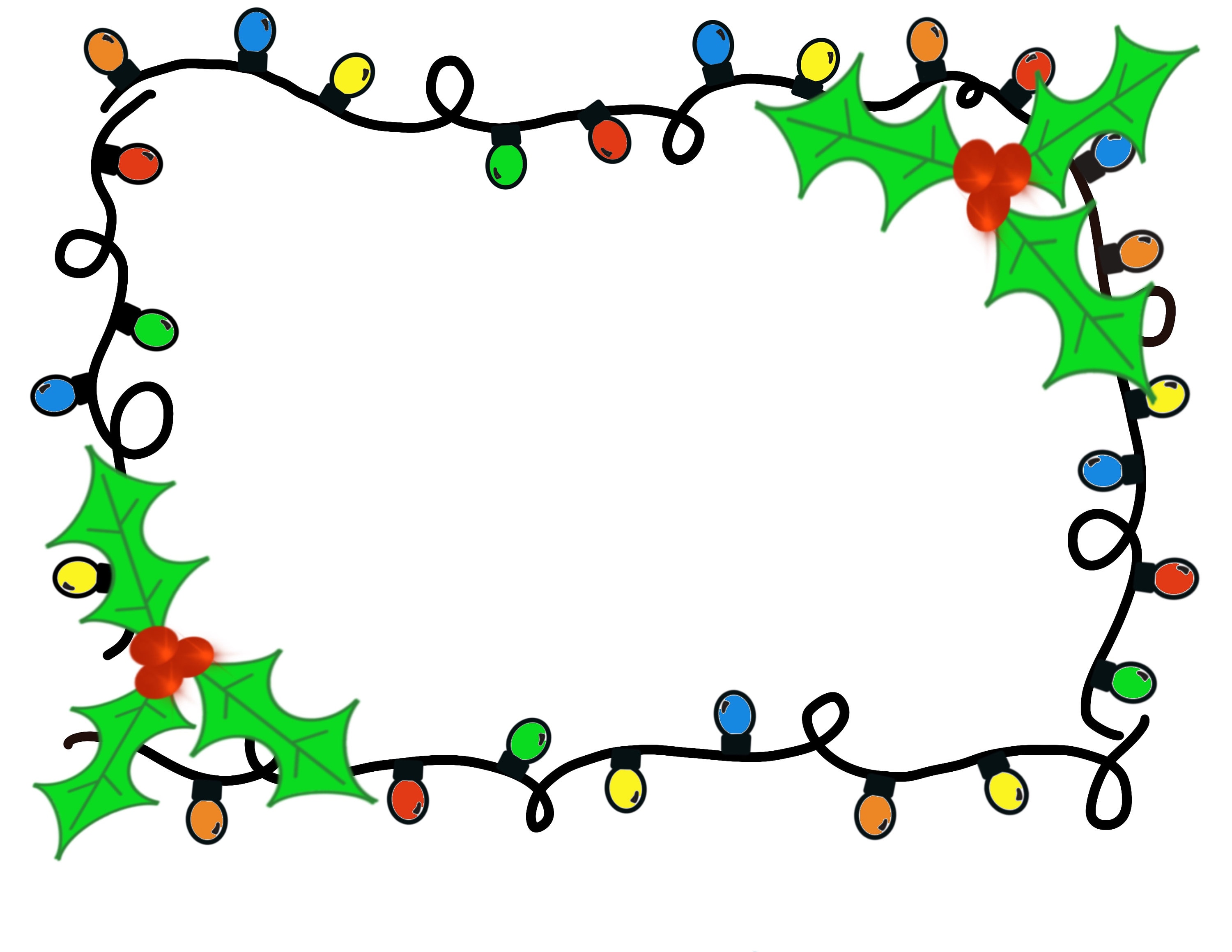 3 Designs: Santa Border, Christmas Lights - Etsy