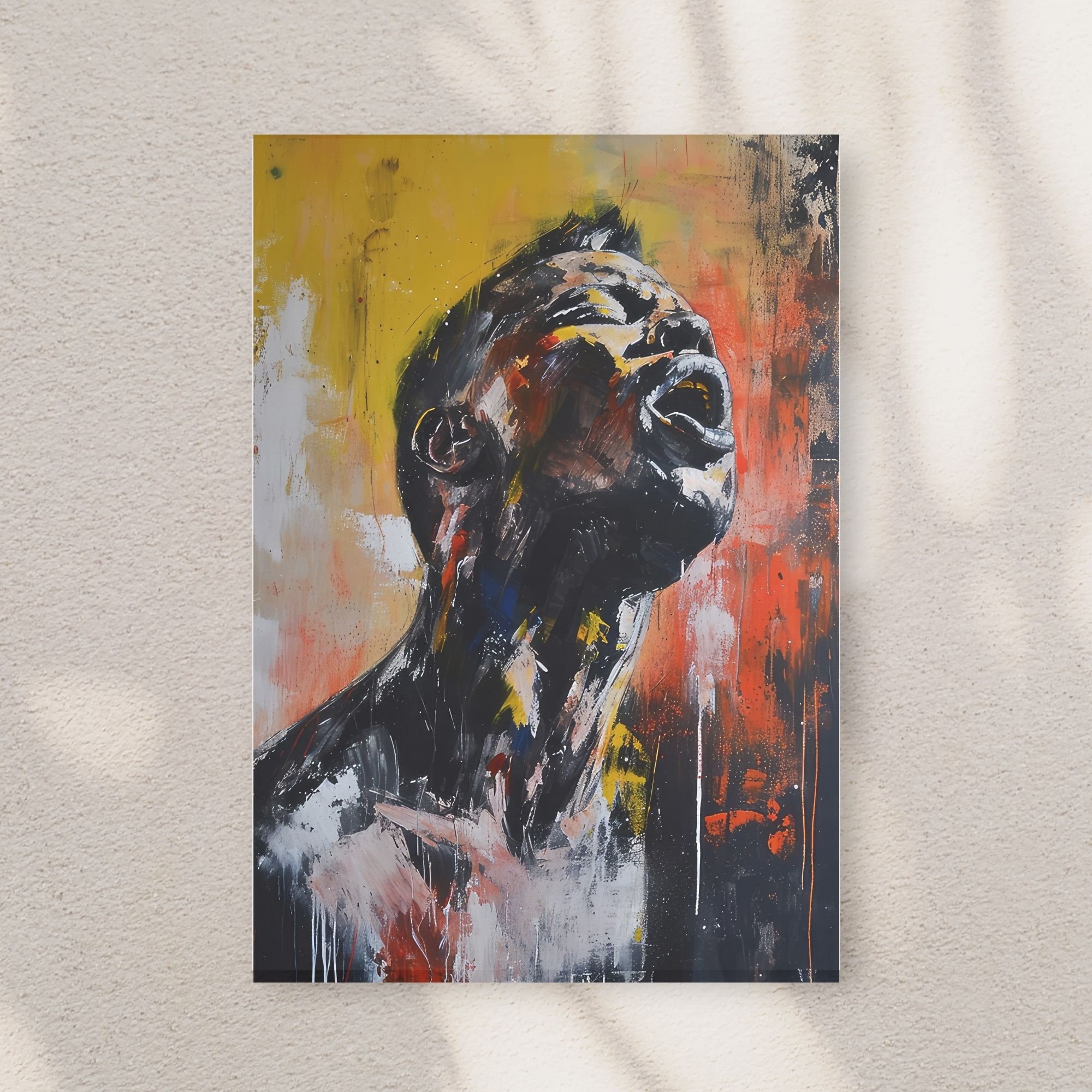 Abstract Man Singing Digital Download, Black Man Abstract Portrait ...