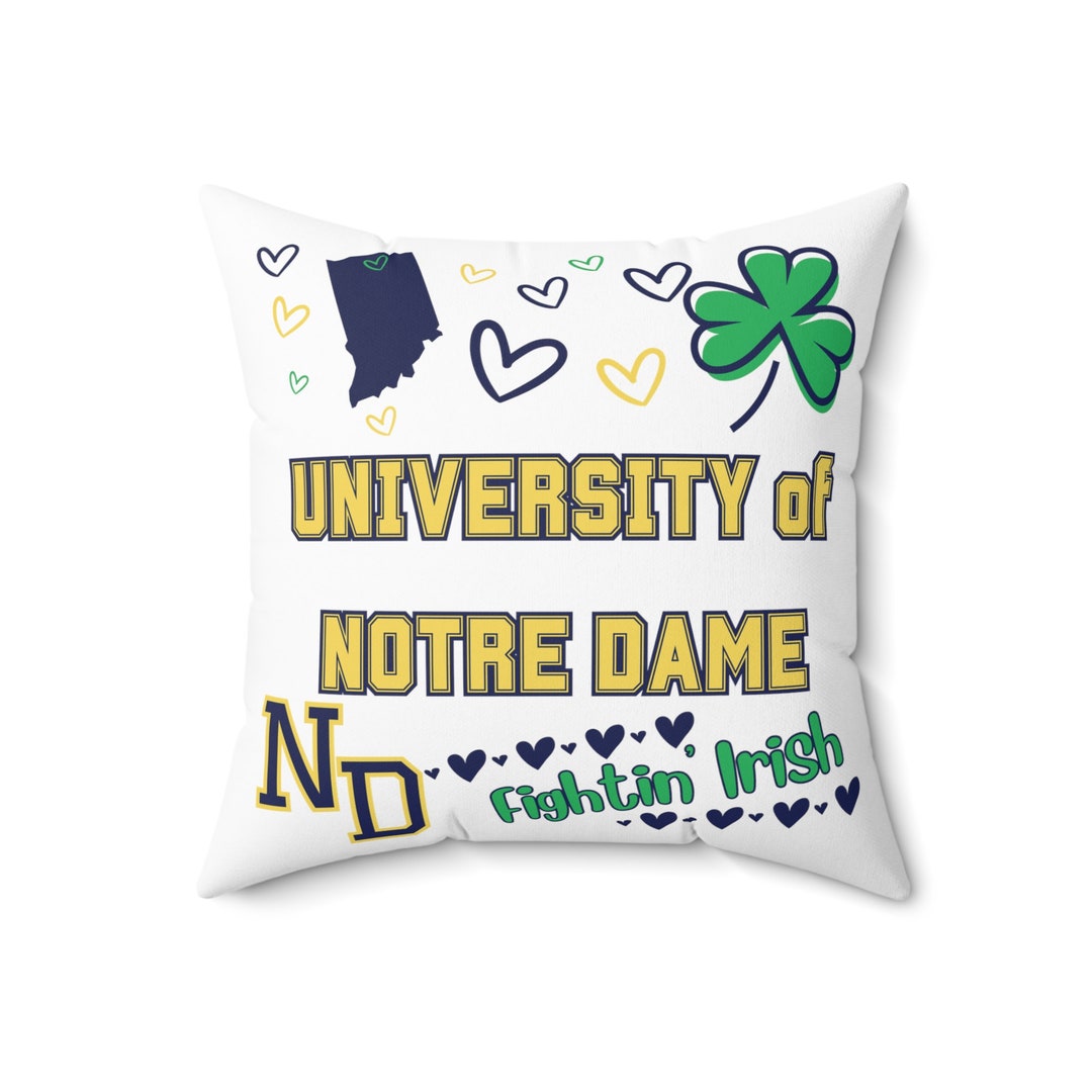 Notre Dame Pillow: College Dorm Decor, Waterproof Fabric - Etsy