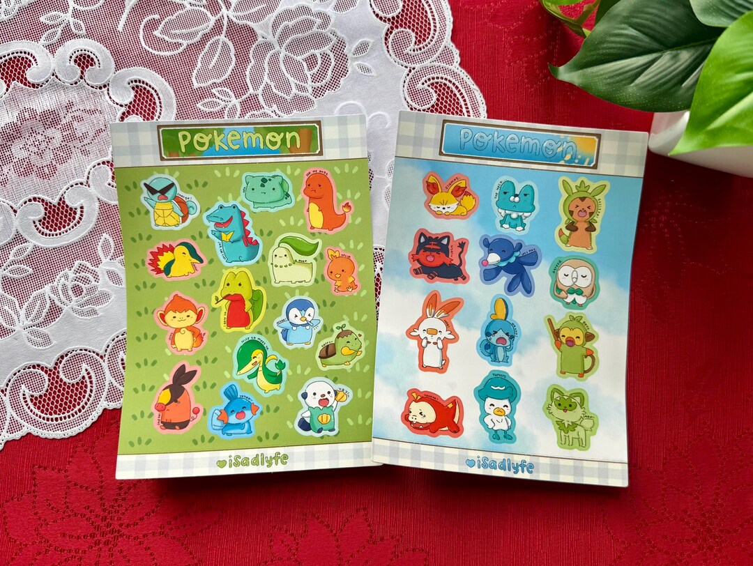 Starter Pokemon || Waterproof Sticker Sheets - Etsy