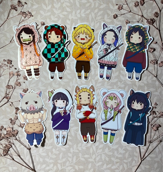 Anime Stickers Chibi Anime Weatherproof Glossy Stickers | Etsy