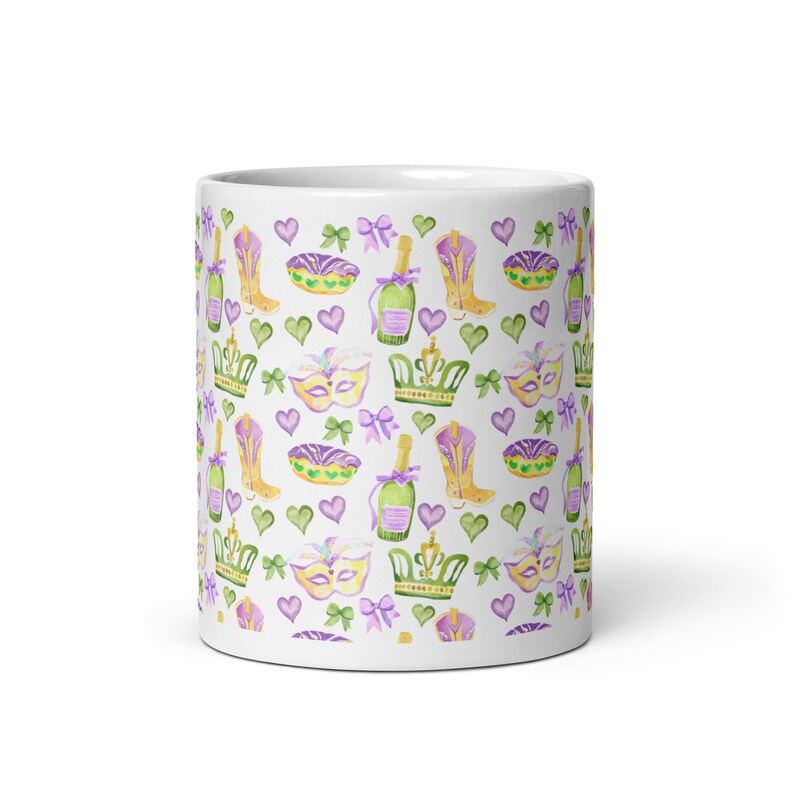 Mardi Gras Mug, Girly Aesthetic, Preppy, Grandmillennial, Bows, Gift ...