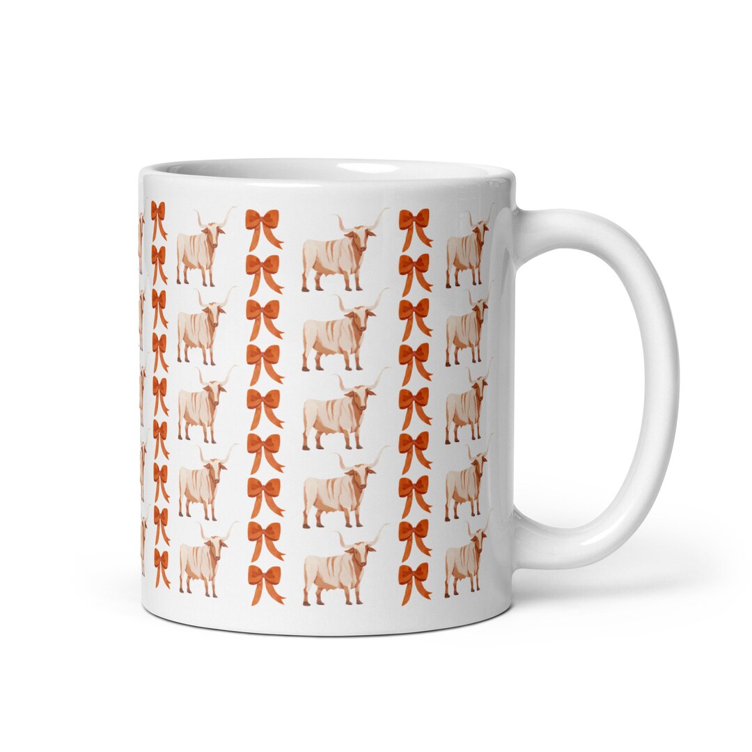 Texas Longhorns Mug, Preppy, Grandmillennial, Bows, University of Texas ...