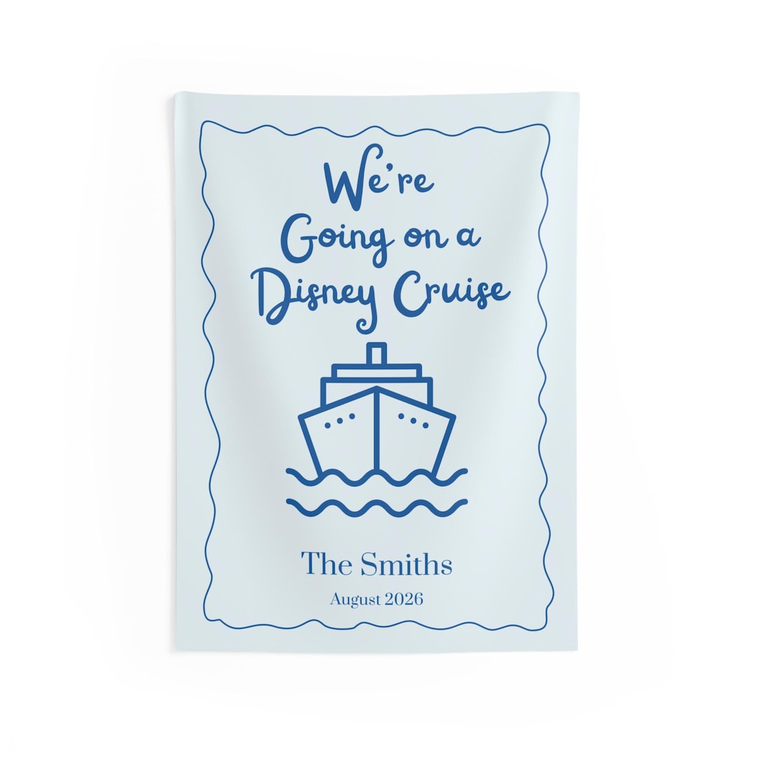 We're Going on a Disney Cruise Sign, Personalized Disney Tapestry ...