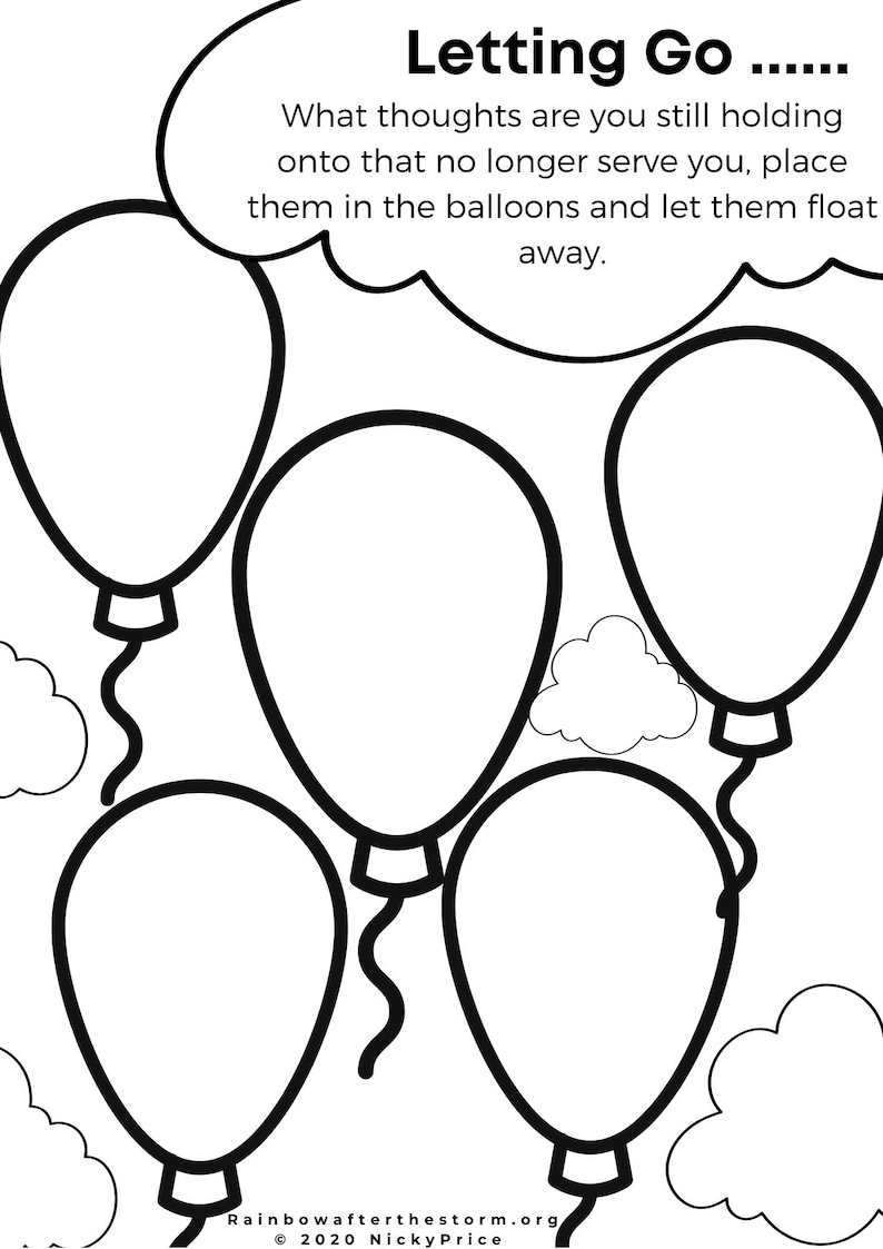 Letting Go Worksheet, Self Help, Mental Health (printable PDF) - Etsy