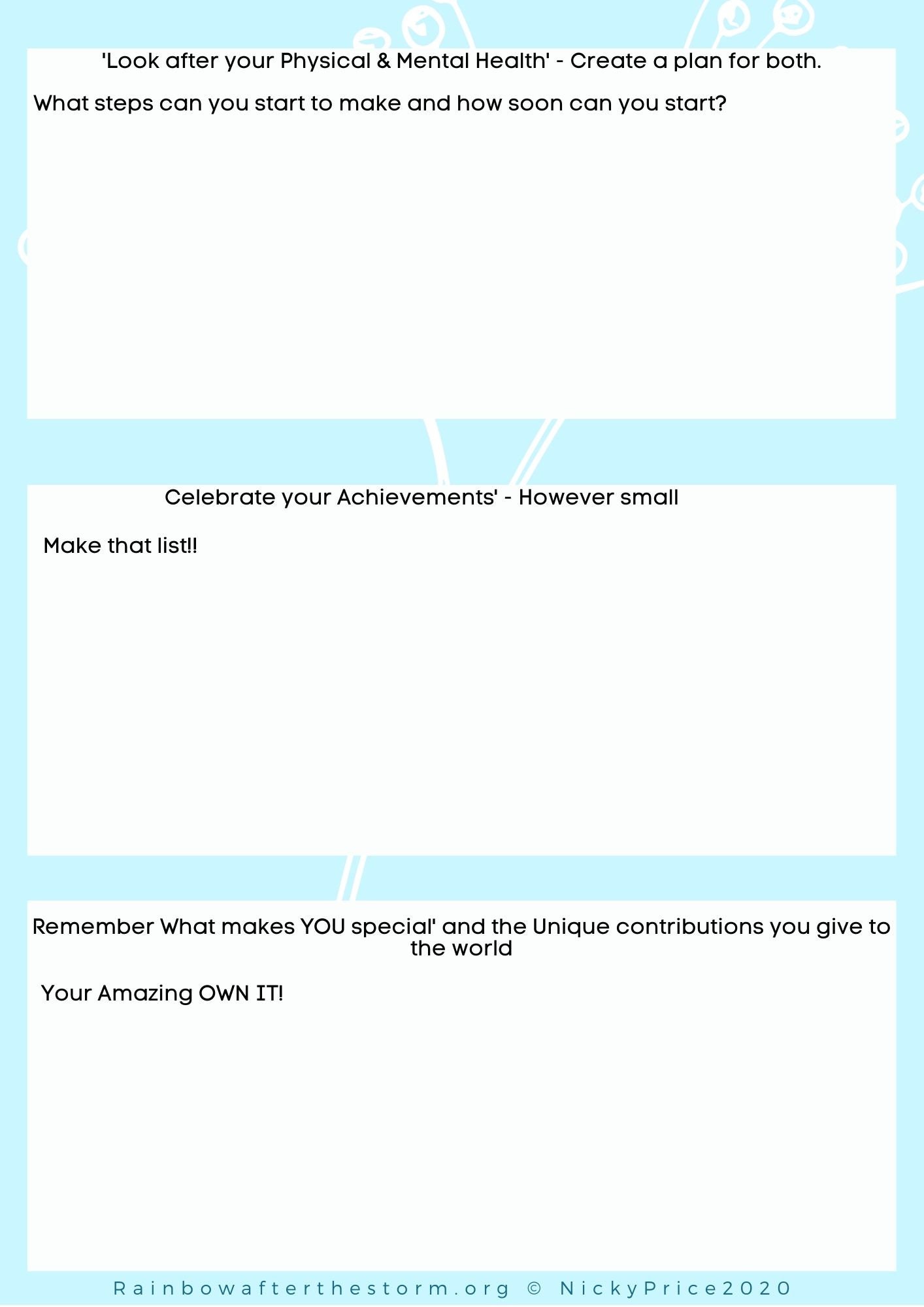 Building Resilience - Printable & PDF Workbook 9 Pages, Self Care, Help ...