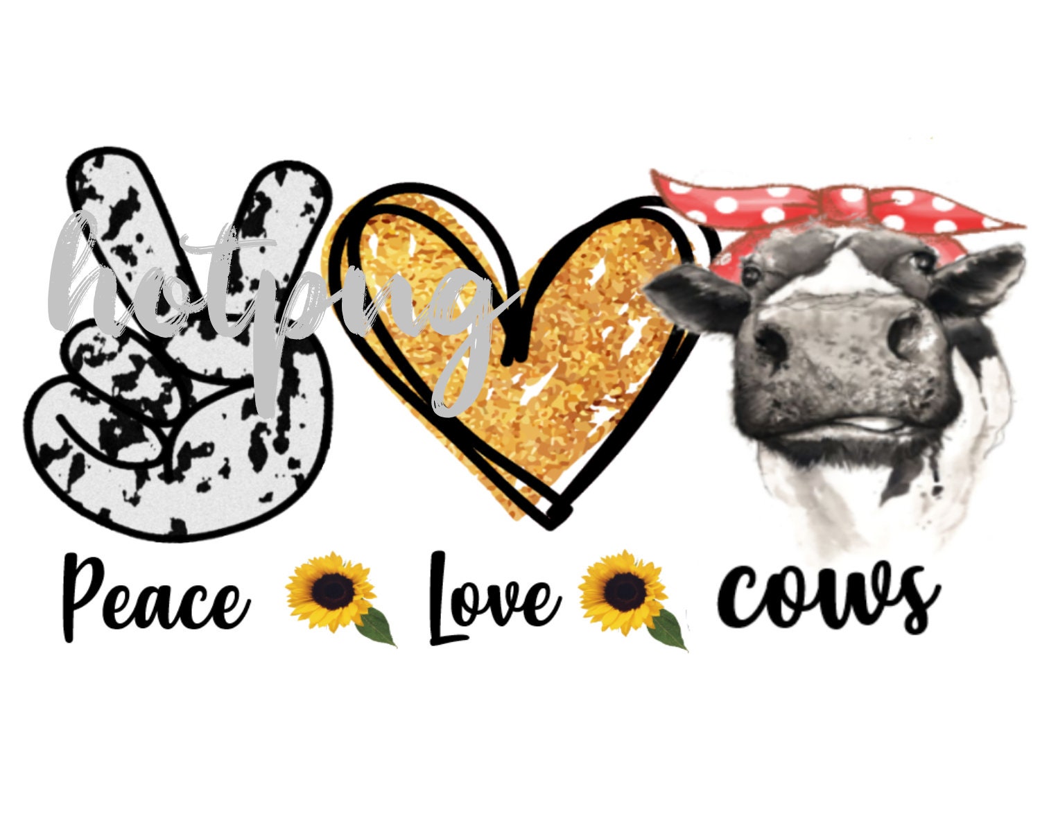 Peace Love Cows Sublimation PNG File - Etsy