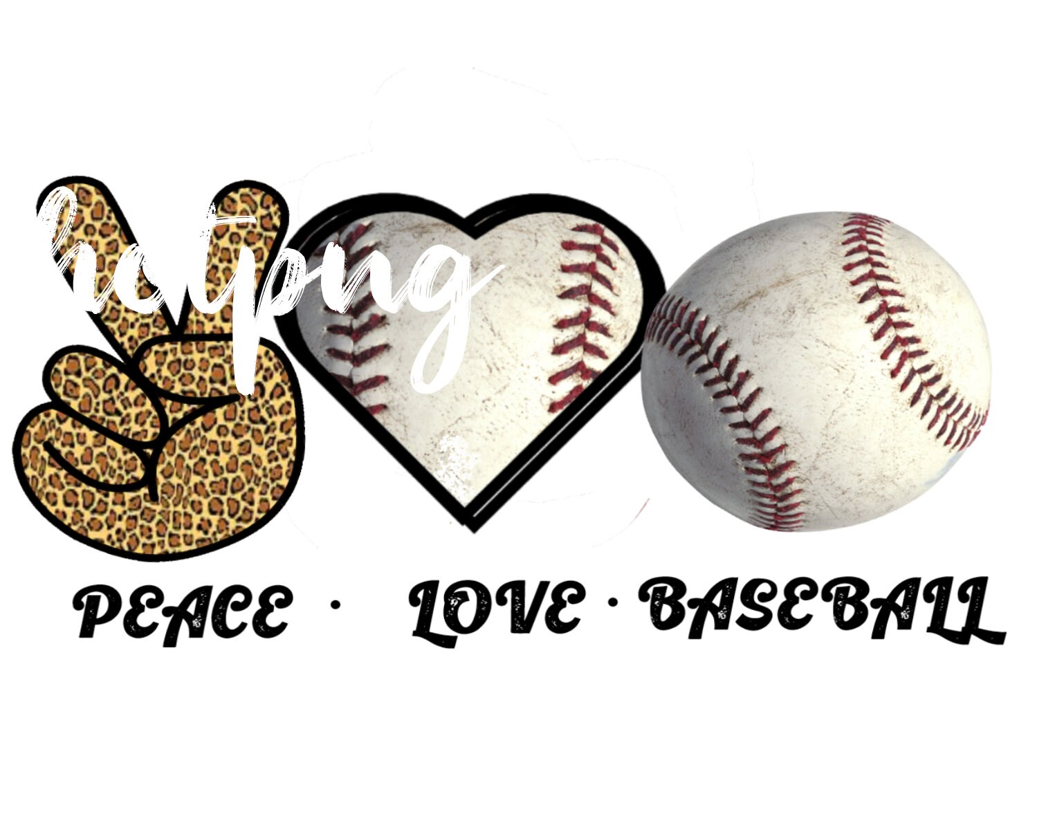 Peace Love Baseball PNG Digital Download Sublimation Design | Etsy