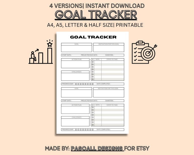 Goal Tracker - Etsy