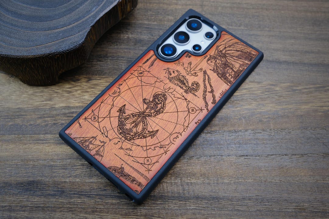 Maritime Legacy: Vintage Anchor Amidst Pirate Lore, Wood Case for ...