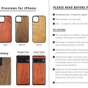 Custom Wood Cases / iPhone / Galaxy / Google Pixel / Custom - Etsy UK