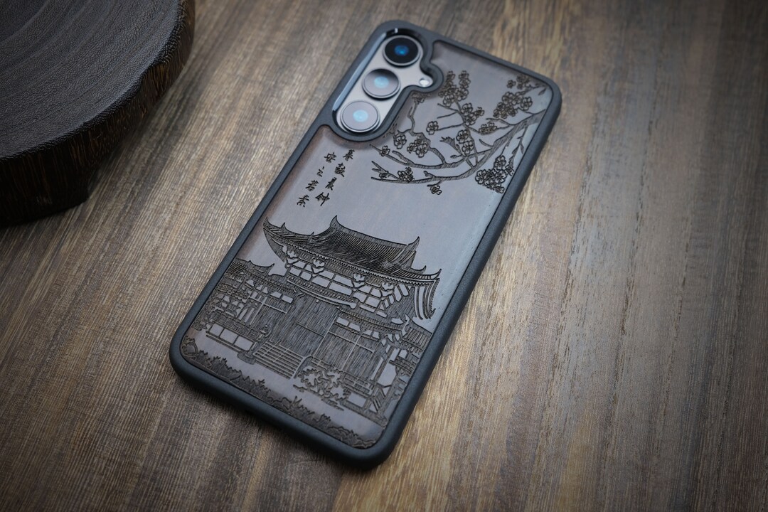 The Ancient Temple Amidst Cherry Blossoms, Wood Case for Iphone ...