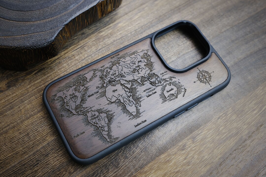 Abstract Expressionist World Map Linework, Wood Case for Iphone ...
