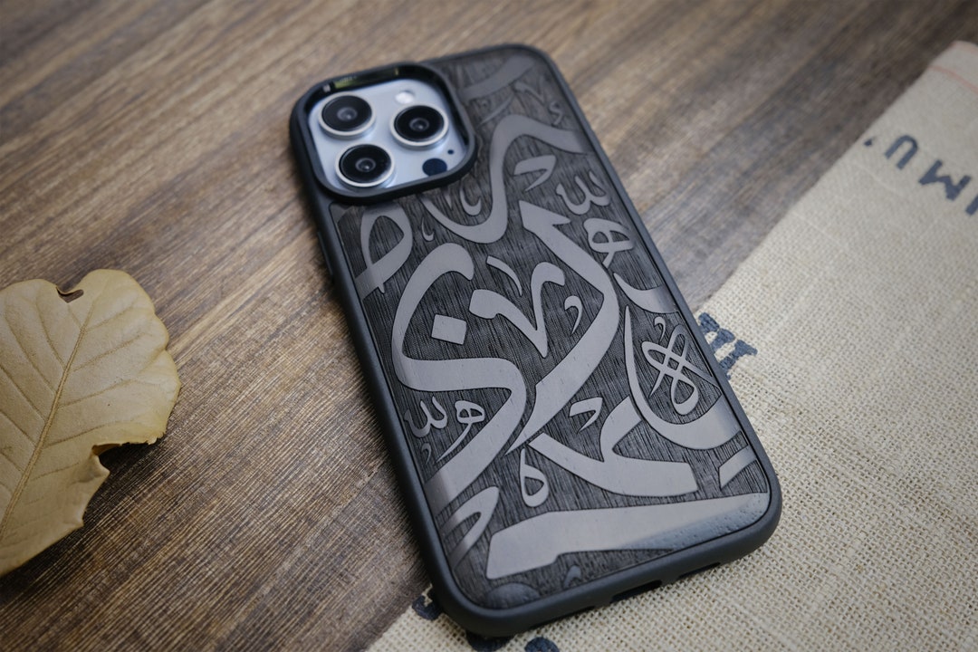 Abstract Calligraphy: Whispers of Alphabets, Wood Case for Iphone ...