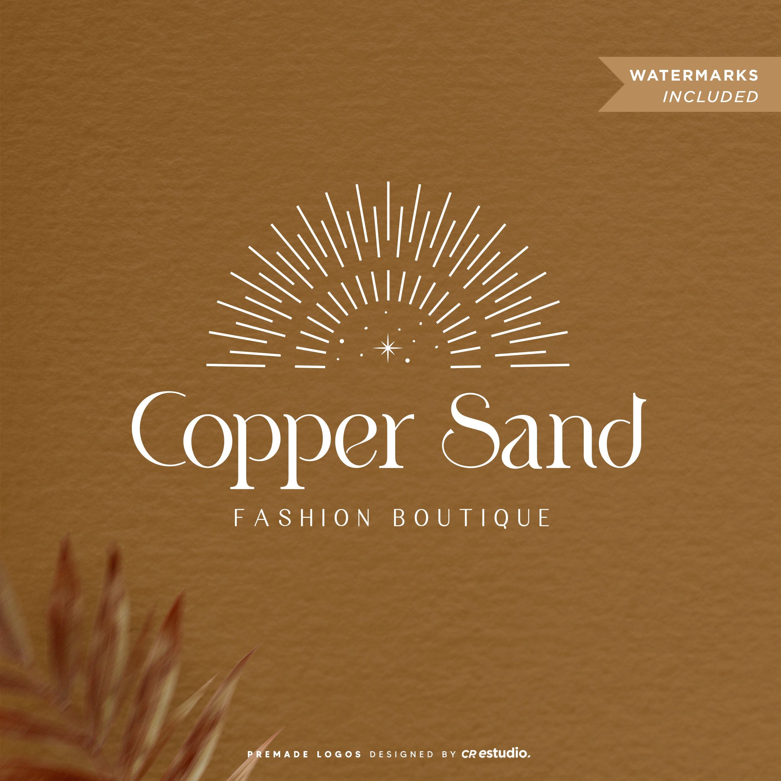 bohemian Branding Kit Design copper Calligraphy Logo small business ...