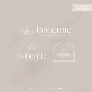 Premade Beach Logo Design, Boho Sun, Shell, Wave (digital File) - Etsy