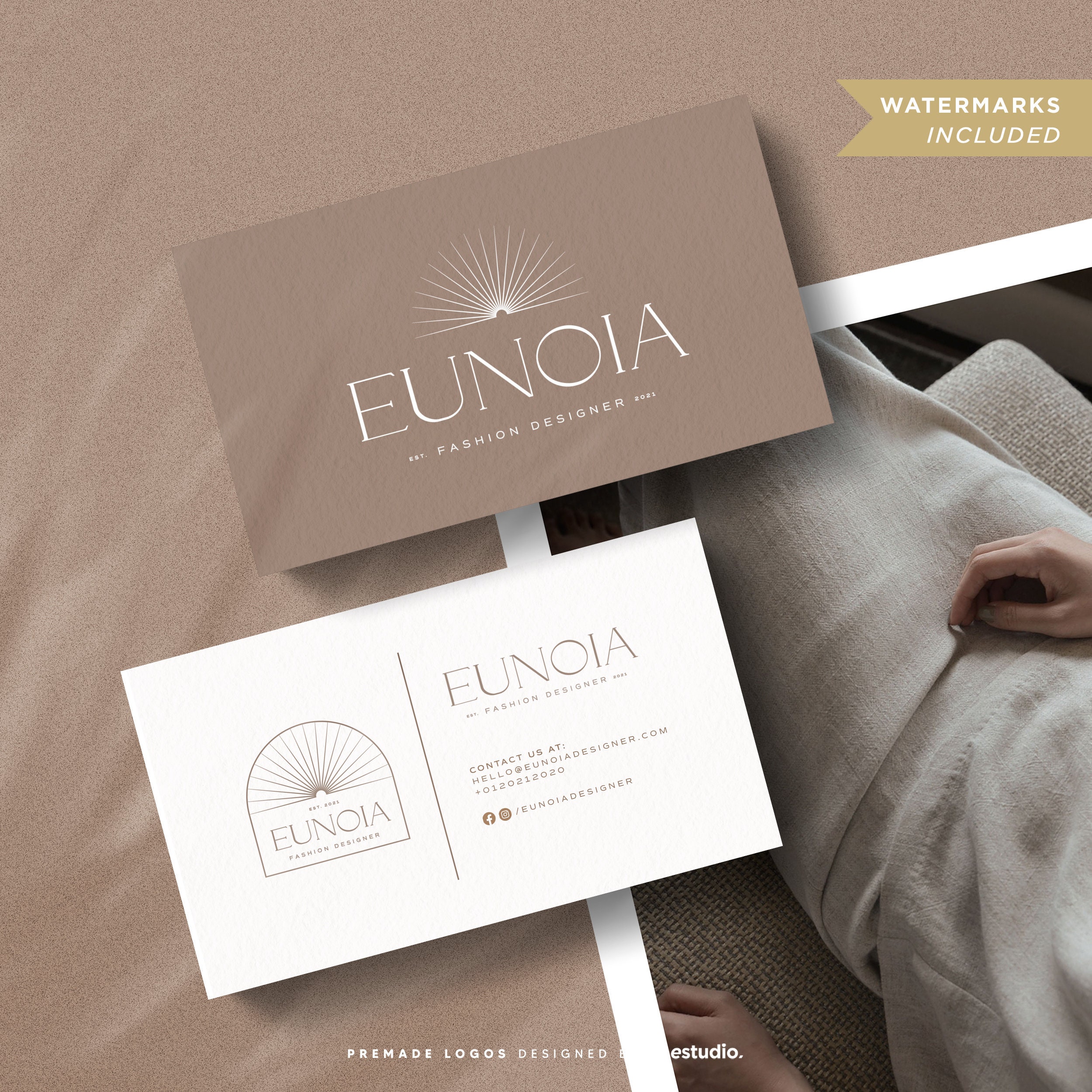 Boho Logo Design Premade Logo Set Luxury Logo Fashion Logo - Etsy