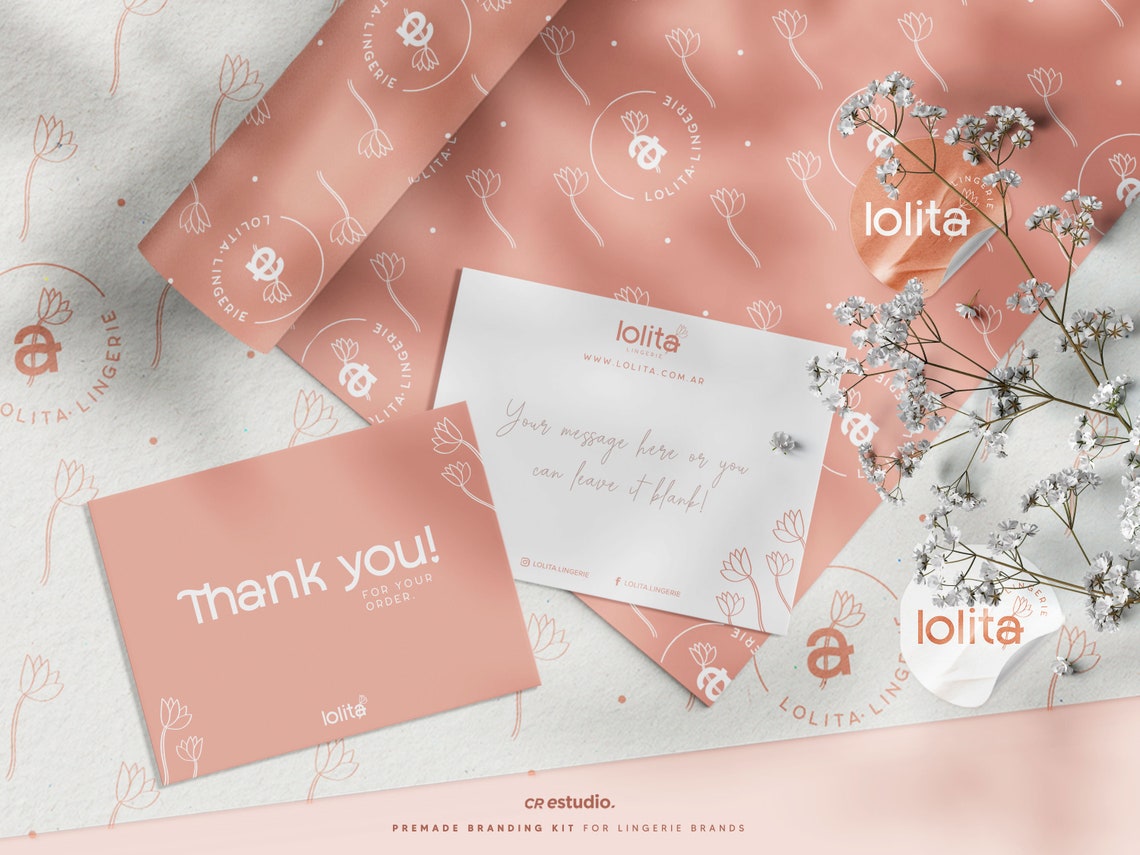 Packaging Design Premade Branding Kit Label Design Tissue - Etsy