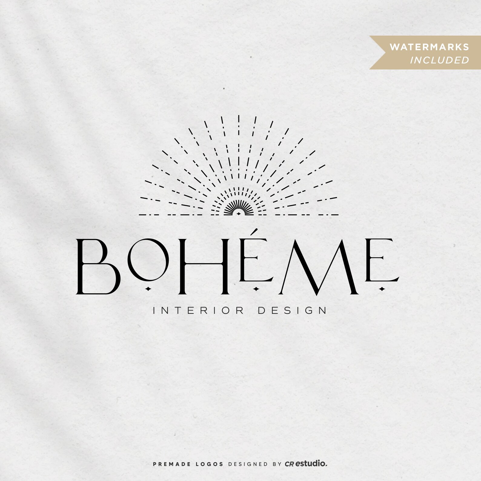 Boho Logo Design Premade Logo Set Photography Logo Bohemian - Etsy