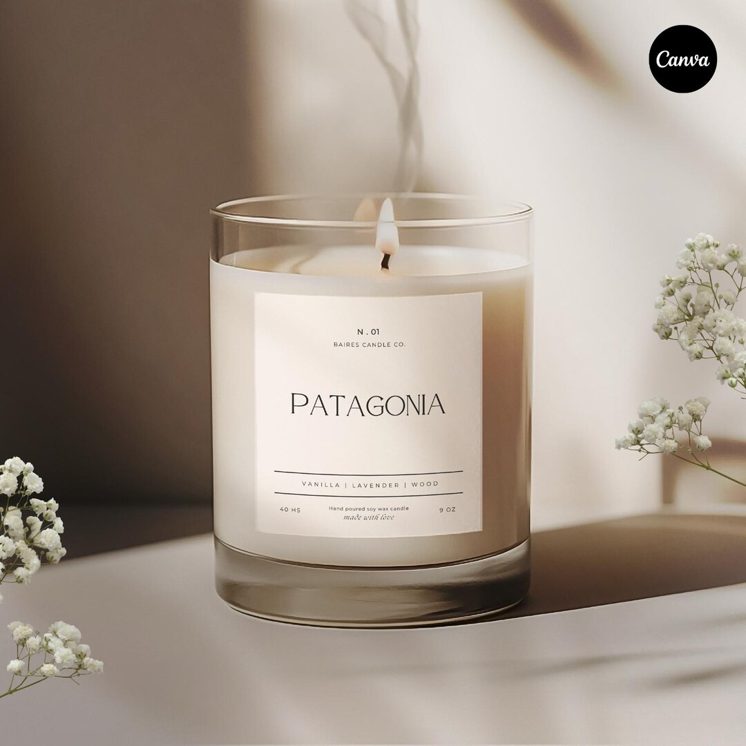 Canva Minimal Candle Label Template | Editable Candle Label | Boho ...