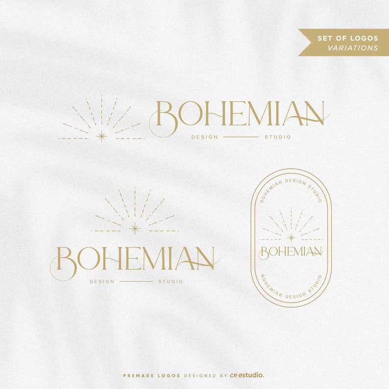 Boho Logo Design Premade Logo Luxury Logo Bohemian Logo - Etsy