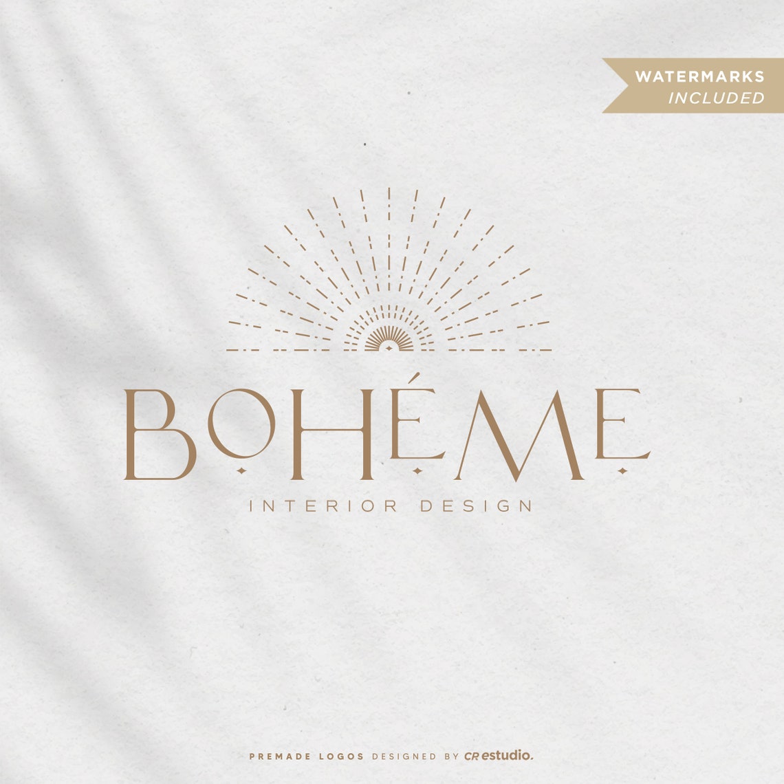 Boho Logo Design Premade Logo Set Photographer Logo - Etsy